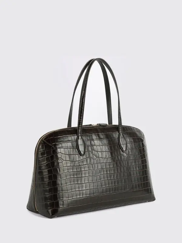 TOTEME Calf Leather Shoulder Bag With Croc Effect