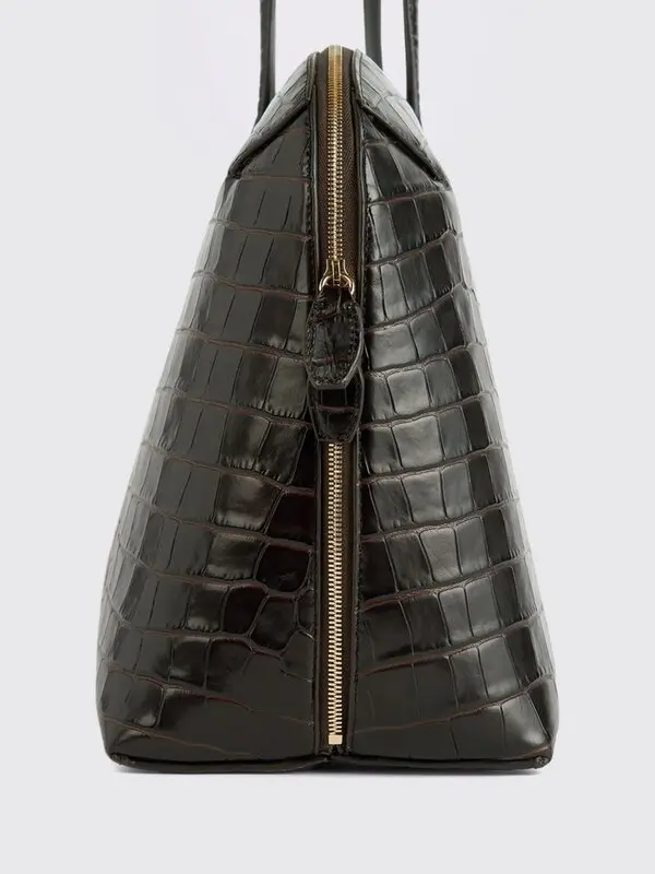 TOTEME Calf Leather Shoulder Bag With Croc Effect