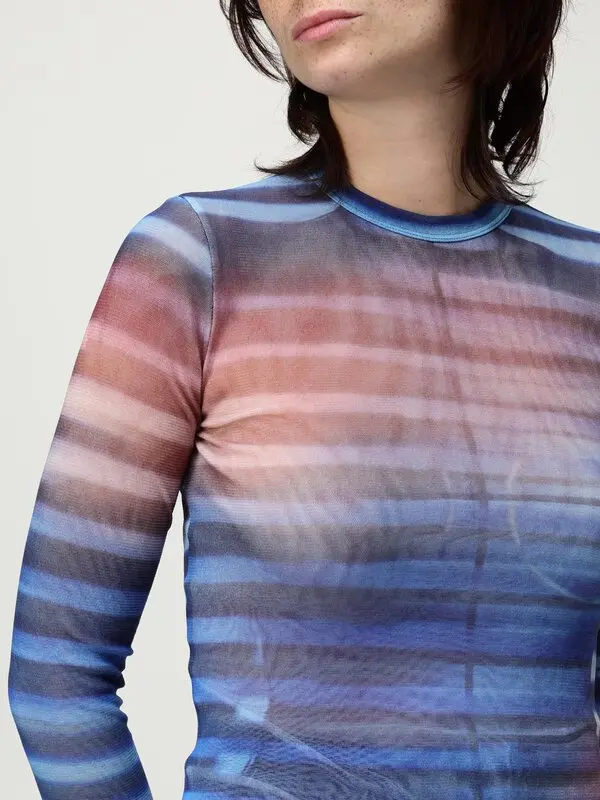 JEAN PAUL GAULTIER Striped Mesh Top