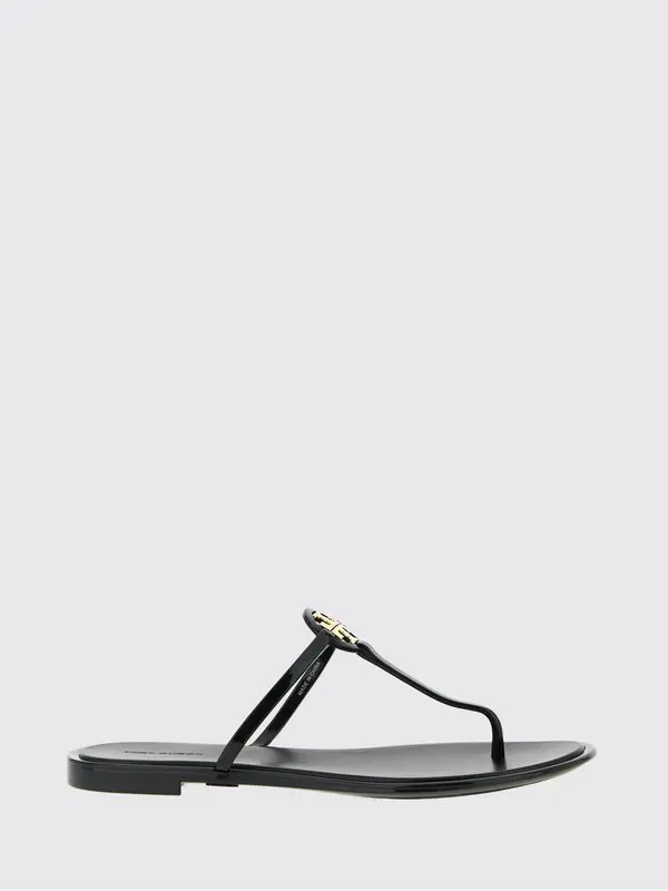 Tory Burch Miller Jelly Thong Sandals With Double T Logo - Black