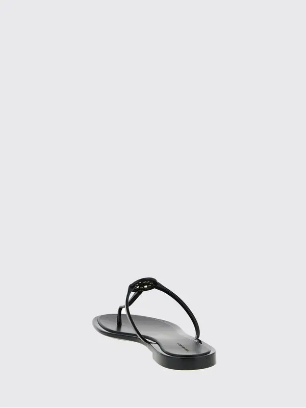 Tory Burch Miller Jelly Thong Sandals With Double T Logo - Black
