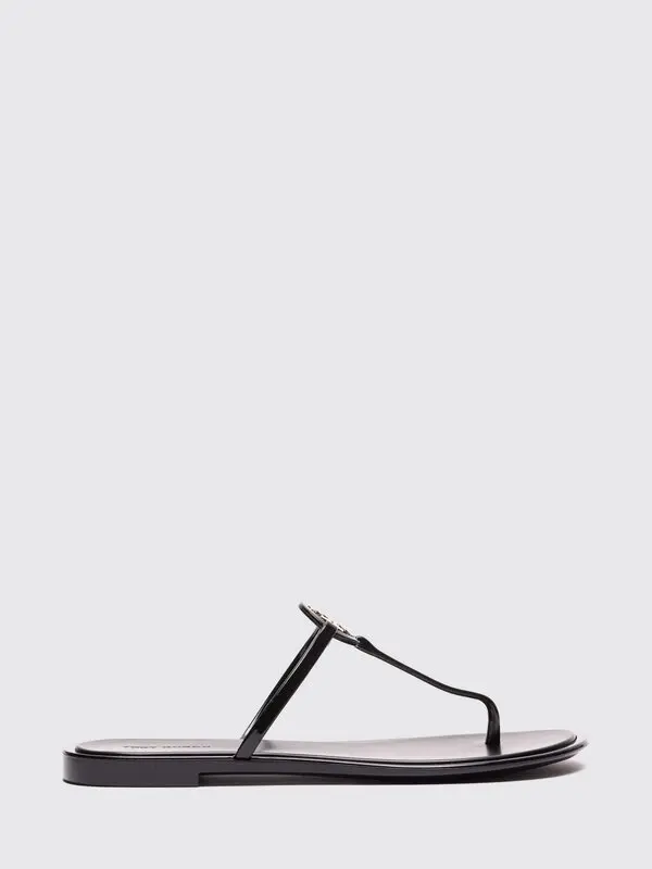 Tory Burch Miller Jelly Thong Sandals With Double T Logo - Black