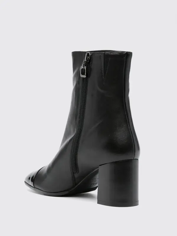 CAREL Leather Ankle Boots With Patent Cap Toe