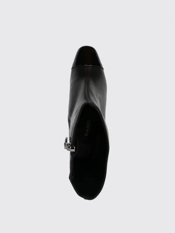 CAREL Leather Ankle Boots With Patent Cap Toe