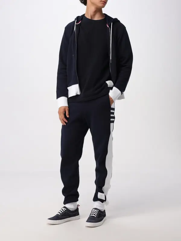 Thom Browne Zip-up Hoodie - Navy