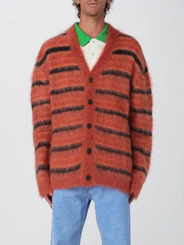 Marni Striped Knit Cardigan - Orange