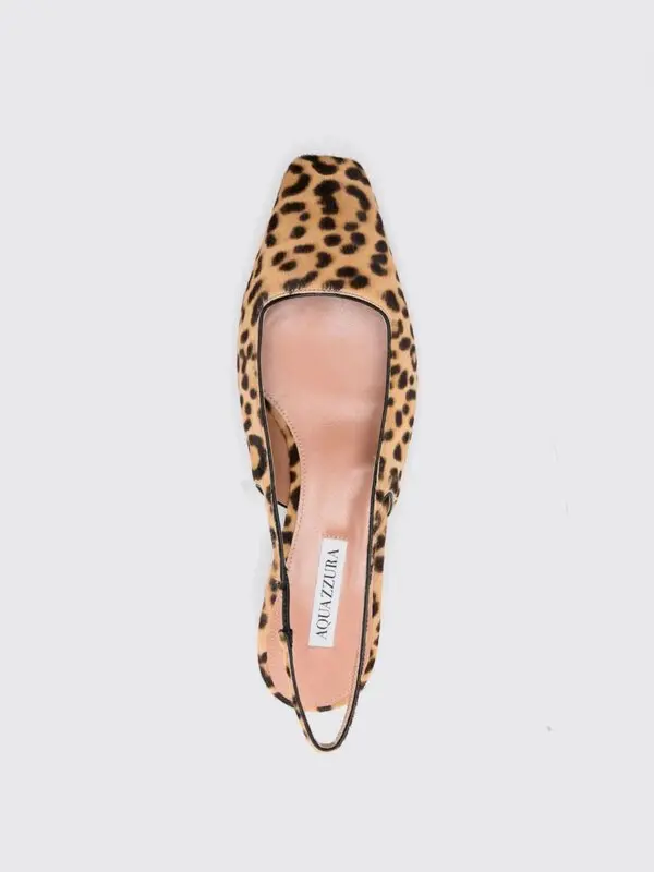 AQUAZZURA Leopard Print Slingback Pumps - Natural