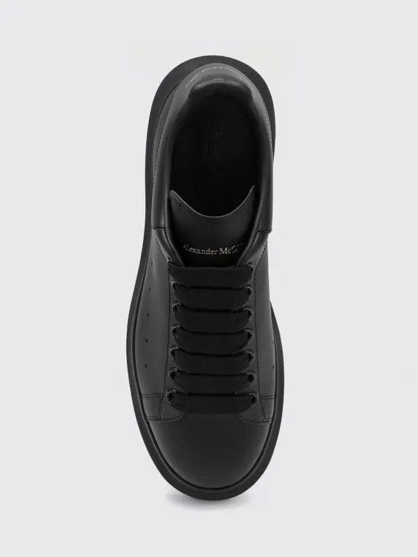 Alexander McQueen Oversize Sneakers In Smooth Calf Leather - Black