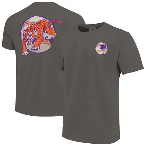 IMAGE ONE Clemson Tigers Palmetto C Baseball T-shirt - Gray