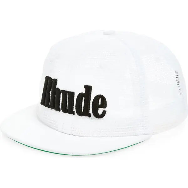 Rhude Logo Embroidered Mesh Baseball Cap - White 0053