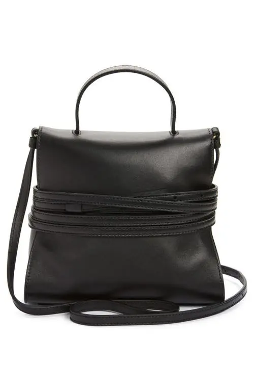 Moschino Small Tie Me Leather Top Handle Bag