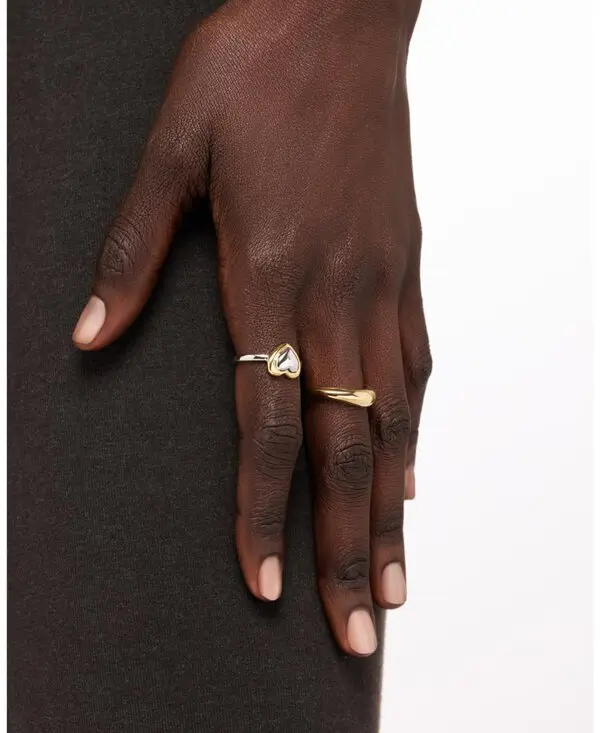 ANA LUISA Camelia Heart Ring - Two Tone