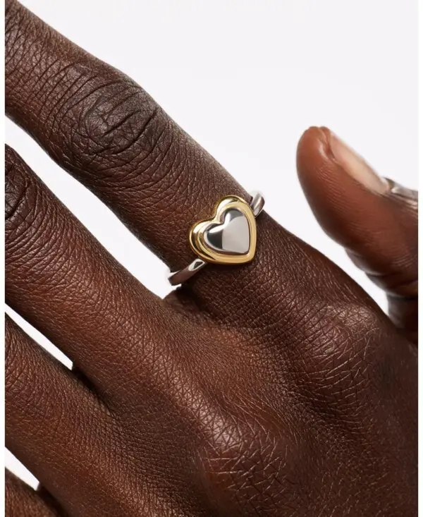 ANA LUISA Camelia Heart Ring - Two Tone