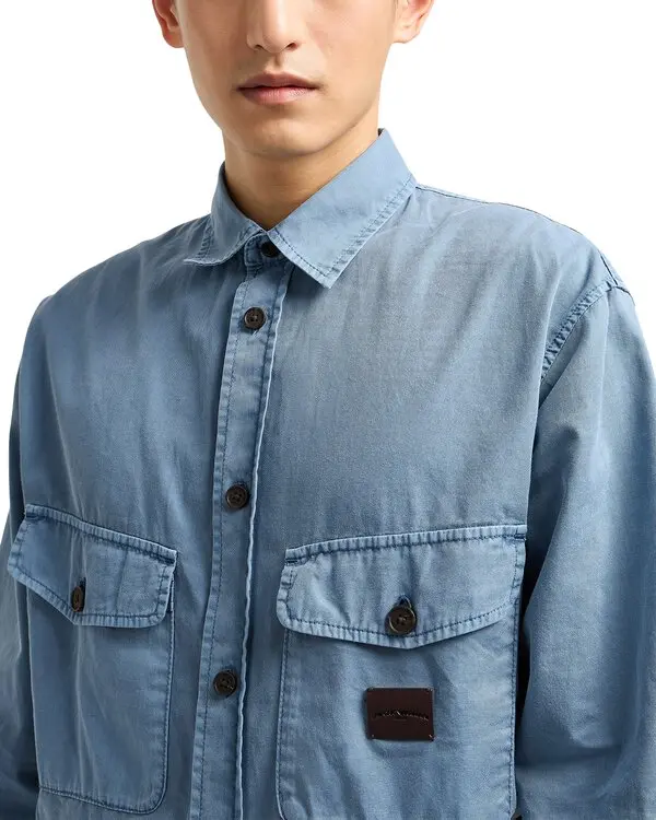 Emporio Armani Regular Fit Twill Button Front Shirt