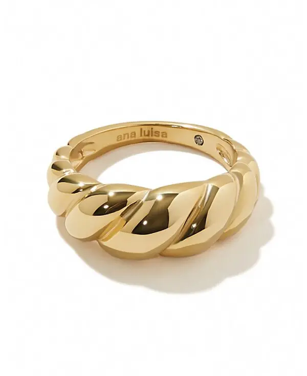 ANA LUISA Rope Bold Twist Ring - Gold