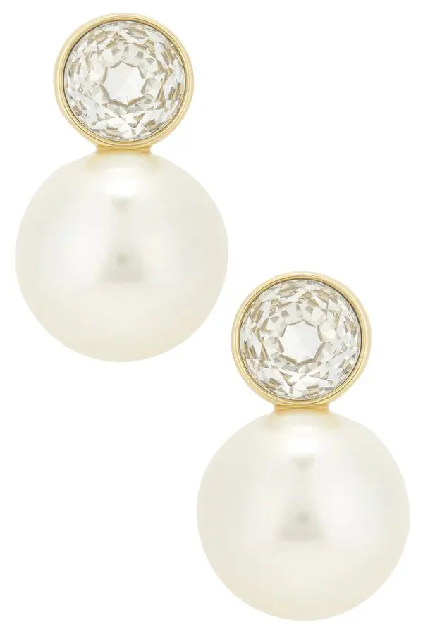 Carolina Herrera Large Pearl Drop Earrings - Pearl & Gold