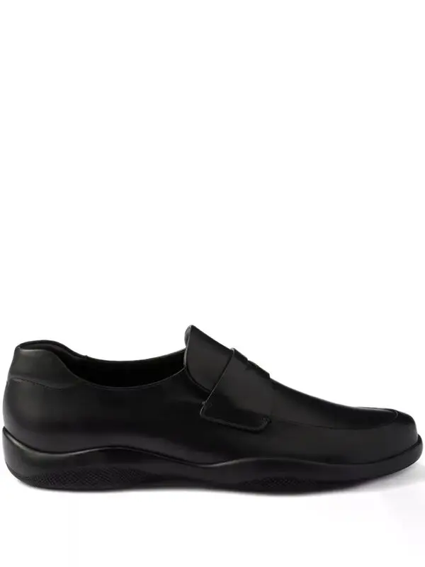 Prada Toblach Leather Loafers - Black