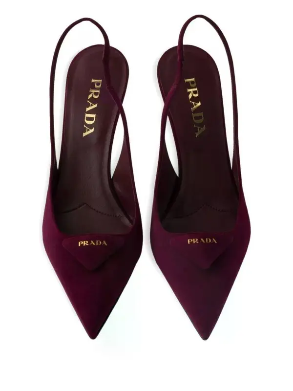 Prada 75mm Slingback Triangle-logo Pumps
