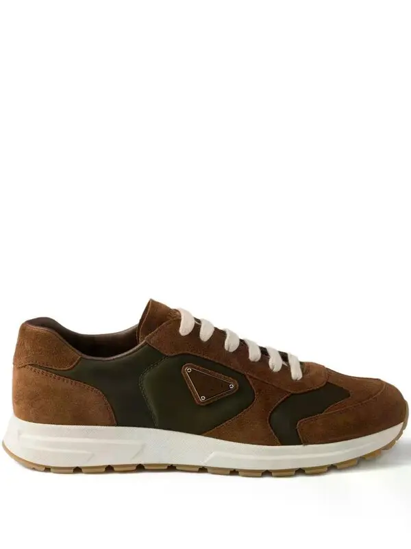 Prada Suede Panelled Low-top Sneakers