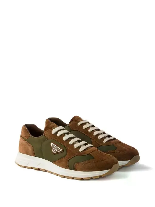 Prada Suede Panelled Low-top Sneakers