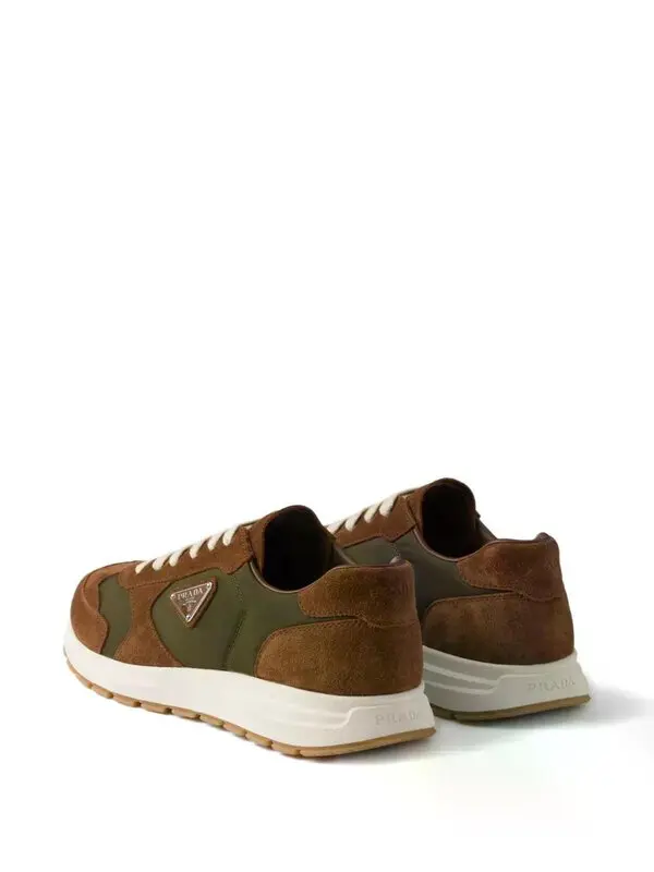Prada Suede Panelled Low-top Sneakers