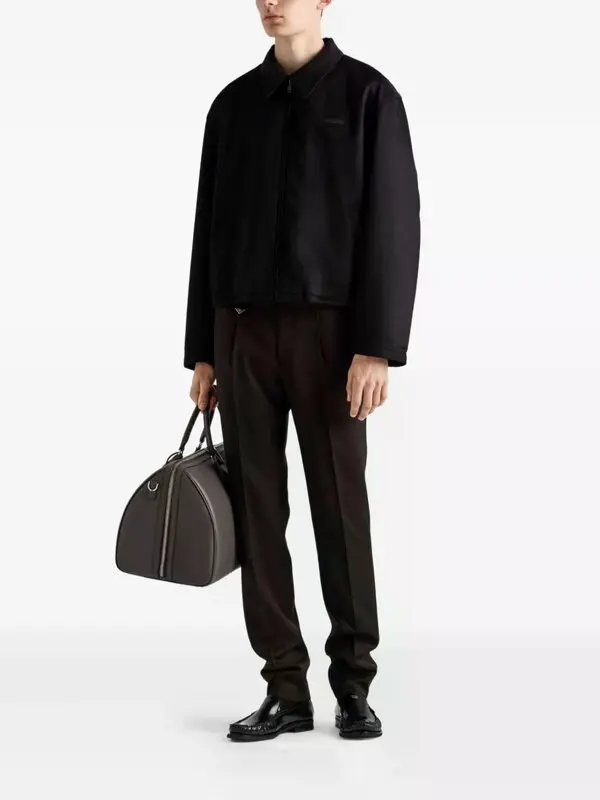 Prada Pleated-front Wool Trousers - Brown