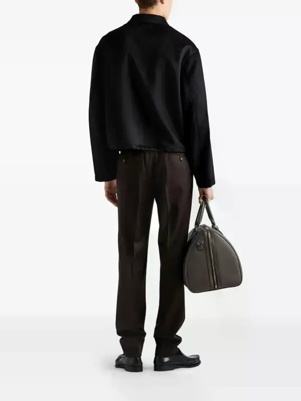 Prada Pleated-front Wool Trousers - Brown