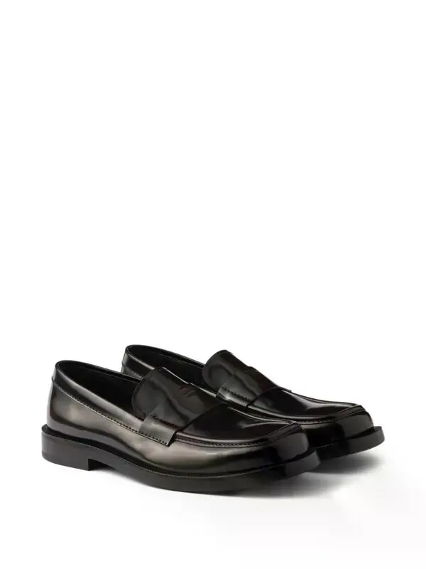 Prada Brushed Leather Loafers