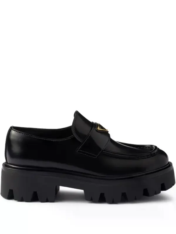 Prada Triangle-logo Platform Loafers