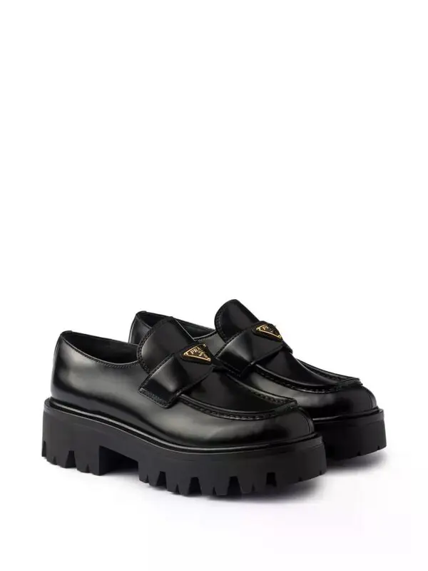 Prada Triangle-logo Platform Loafers