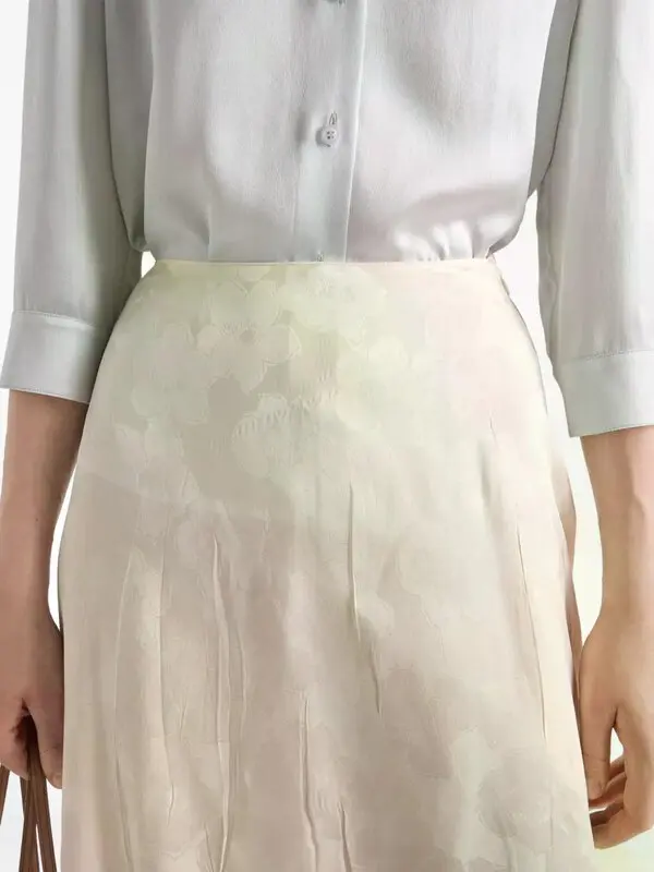 Prada Floral Jacquard Asymmetric Midi Skirt