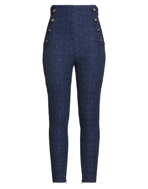 Elisabetta Franchi Slim Fit Appliqued Pants - Navy