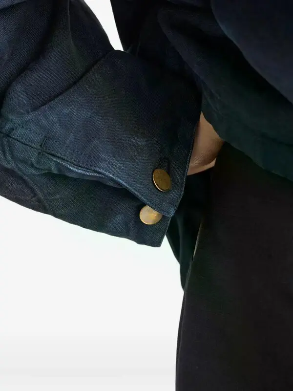 Prada Leather-collar Button Jacket - Blue