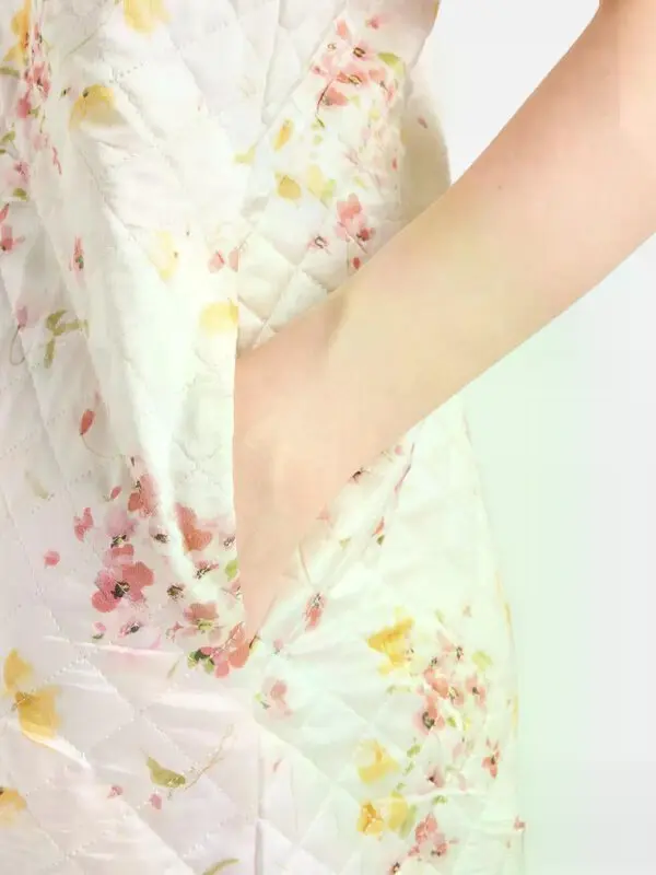 Prada Floral Quilted Satin Mini Dress