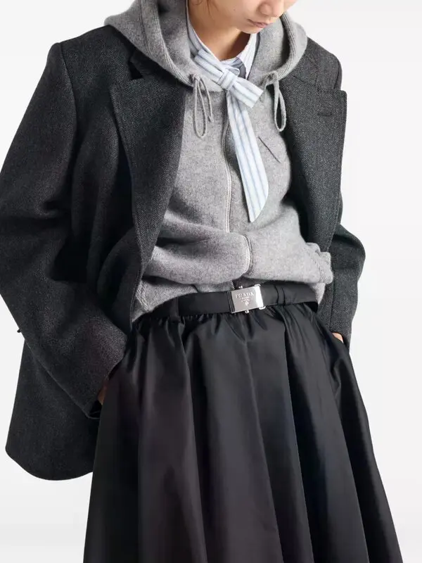Prada Belted Pleated Skirt