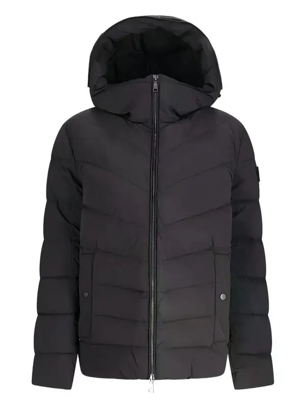 Add Quilted Hooded Jacket - Black