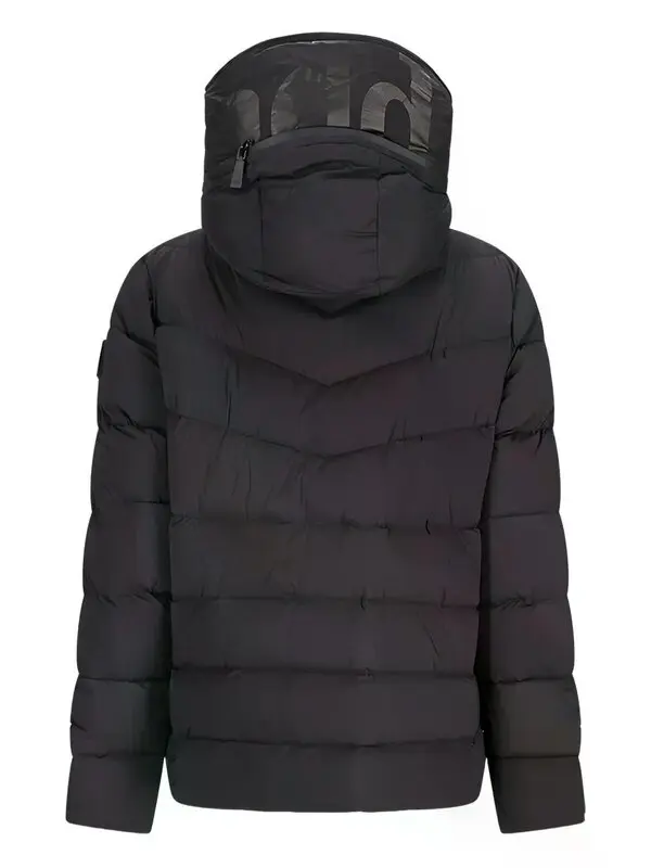 Add Quilted Hooded Jacket - Black