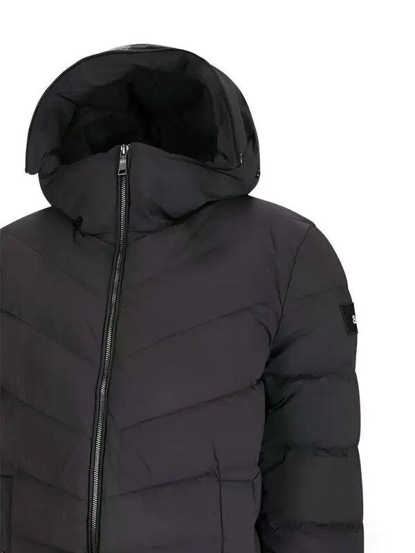 Add Quilted Hooded Jacket - Black