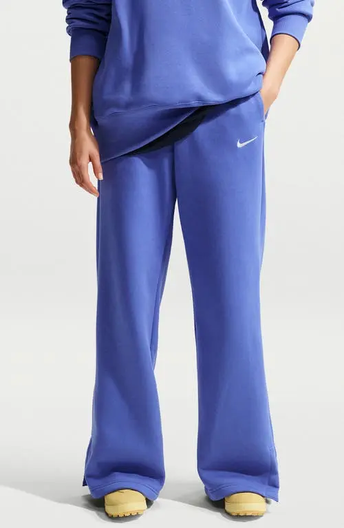 Nike Sportswear Phoenix High-waist Wide-leg Sweatpants - 460 Lmdblu/sail