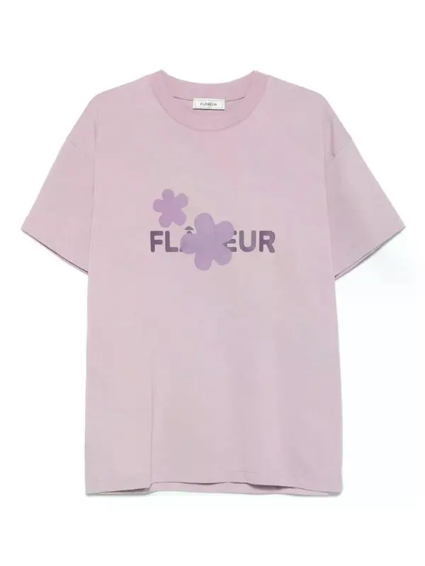 FLANEUR Logo-print Cotton T-shirt - Purple