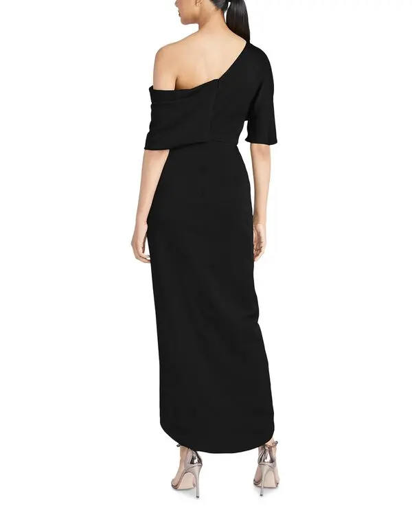 Theia Rayna One Shoulder Draped Gown