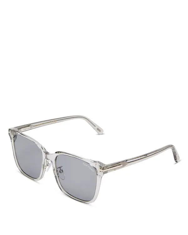 TOM FORD Square Sunglasses, 55mm - Grey/smoke Mirrored