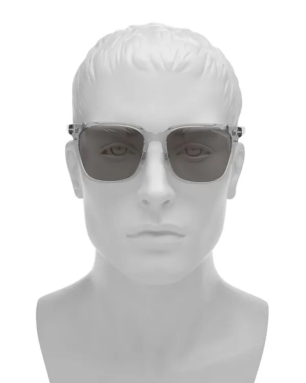 TOM FORD Square Sunglasses, 55mm - Grey/smoke Mirrored