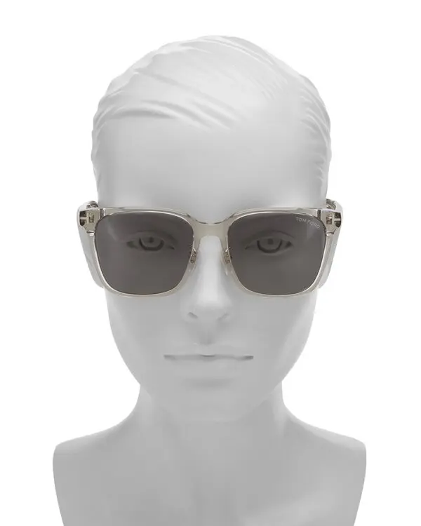 TOM FORD Square Sunglasses, 55mm - Grey/smoke Mirrored