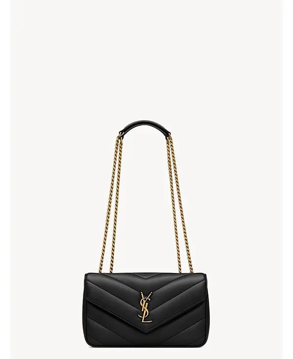 Saint Laurent Loulou Small Bag In Matelassé Lambskin - Black