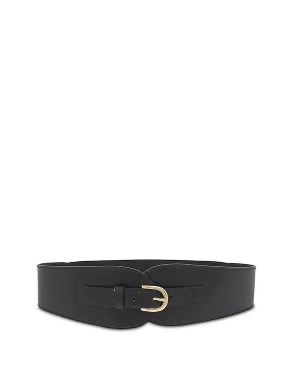 Gerard Darel Olympe Leather Corseted Belt - Black