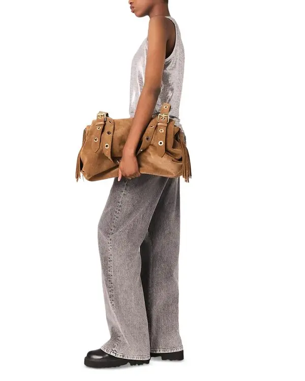 Maje Metallic Tank Top - Silver