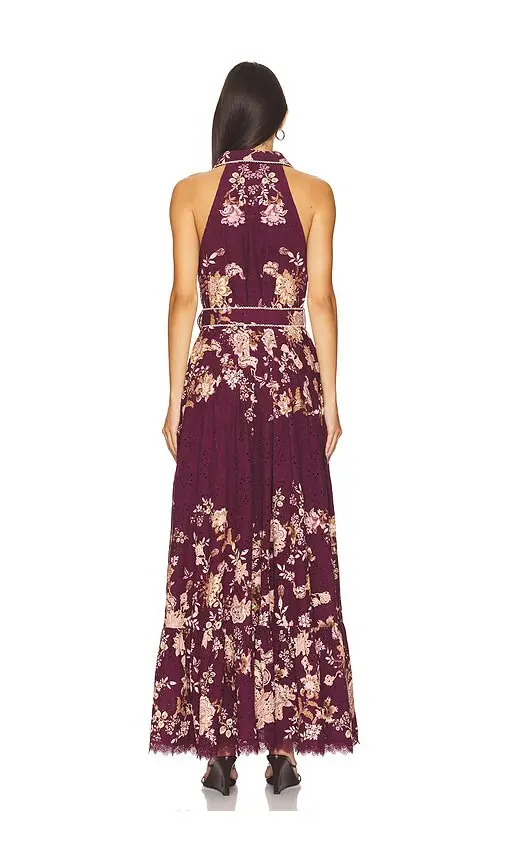 Buy Hemant & Nandita Long Shirt Dress With Buckle Belt - Burgundy Floral At  5% Off | Editorialist