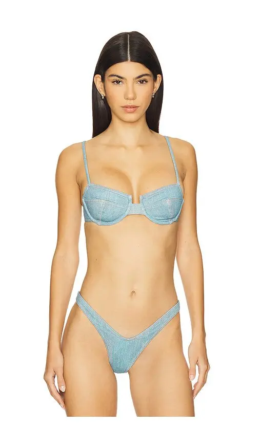 INDAH Liko Bikini Top - Denim
