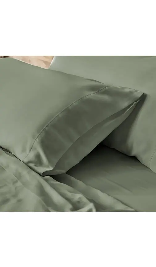 ETTITUDE Cleanbamboo Sateen+ Pillowcase Set In Sage - Fern